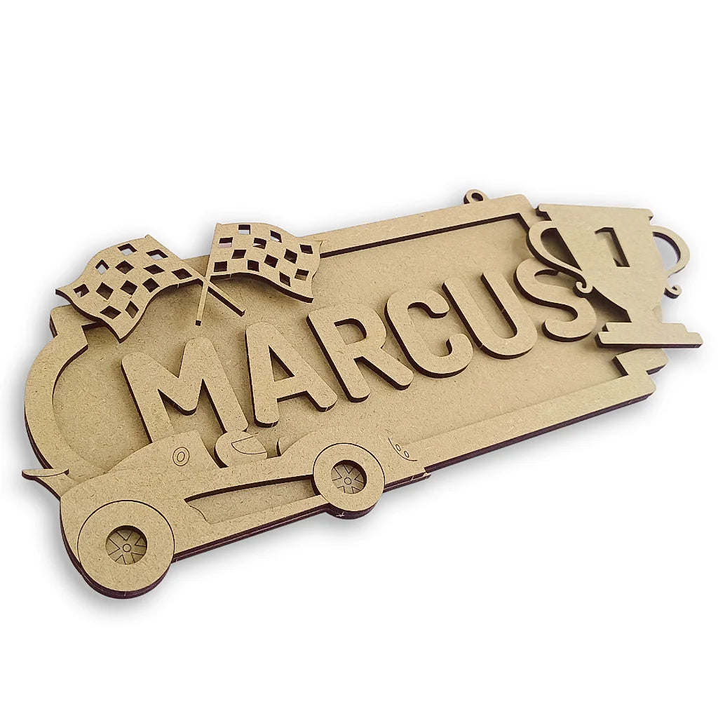 Personalised Racing Car Name Sign - Formula 1 Speedster Decor