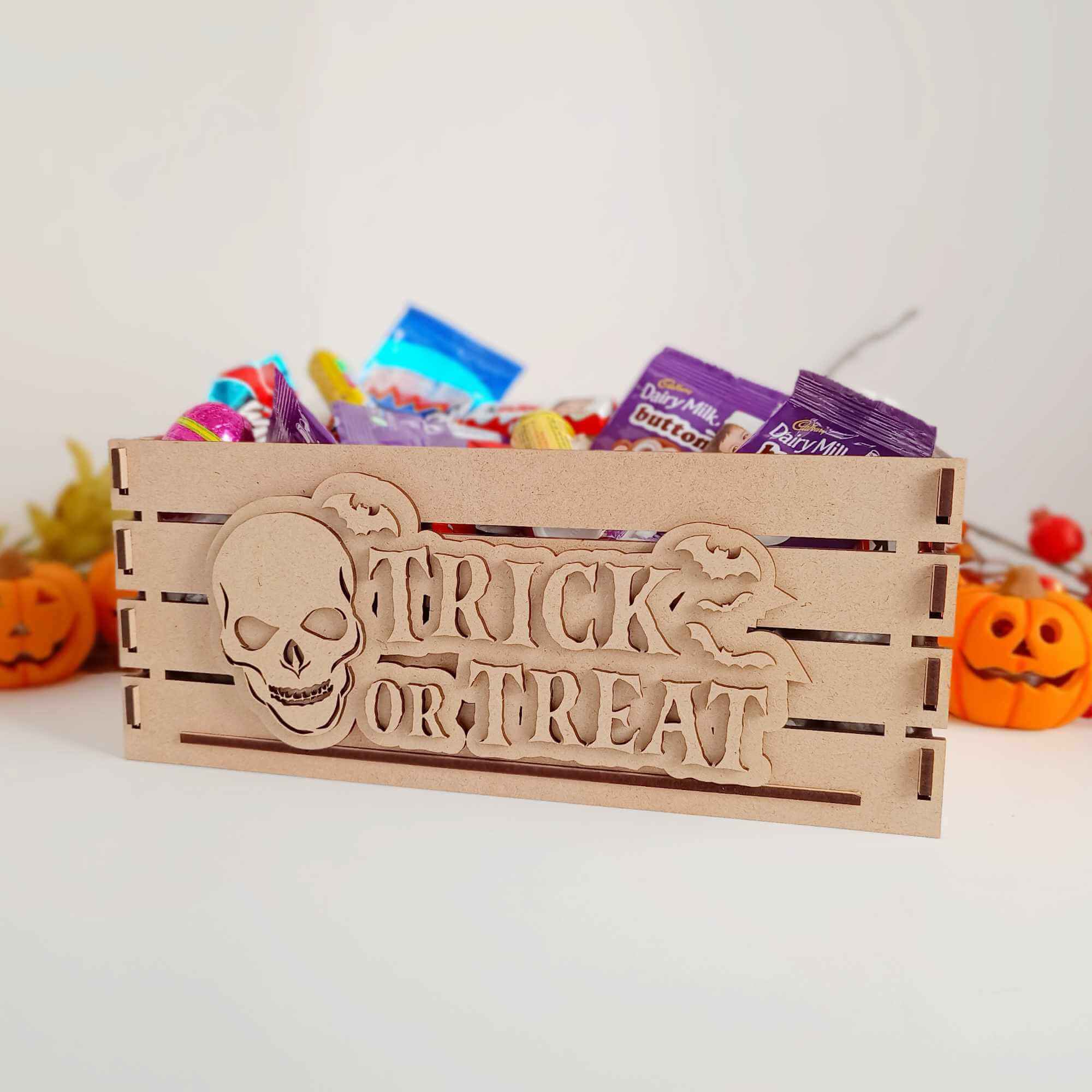 Halloween Trick or Treat Skeleton Crate - Gift a Spooky Gift Hamper