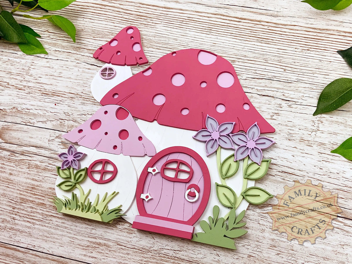 Hand Painted Fairy Toadstool House - Enchanting Home for Fairies