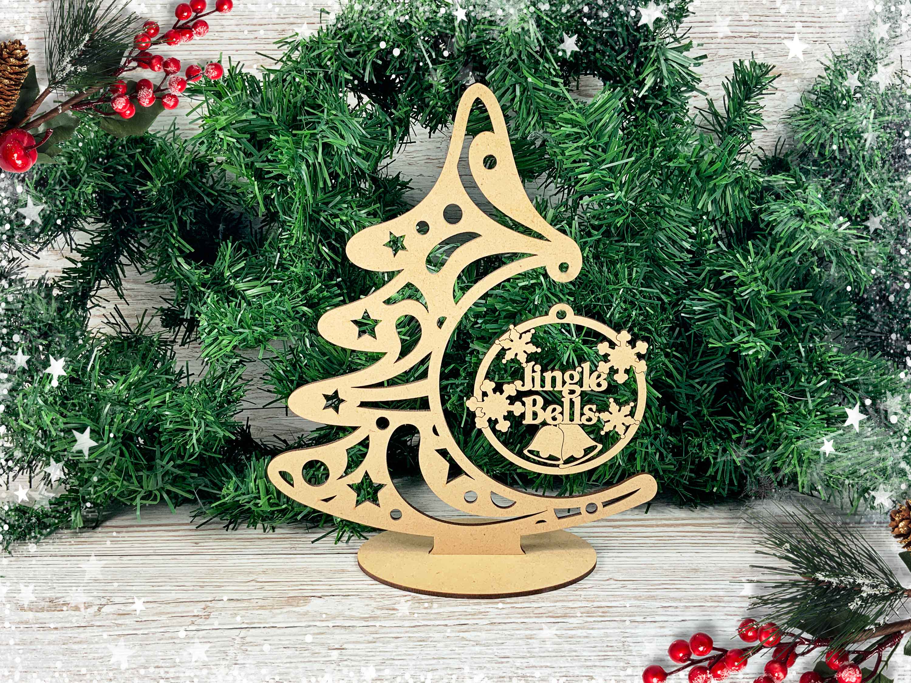 Freestanding Festive Bauble Tree - Make your Christmas Merry & Bright