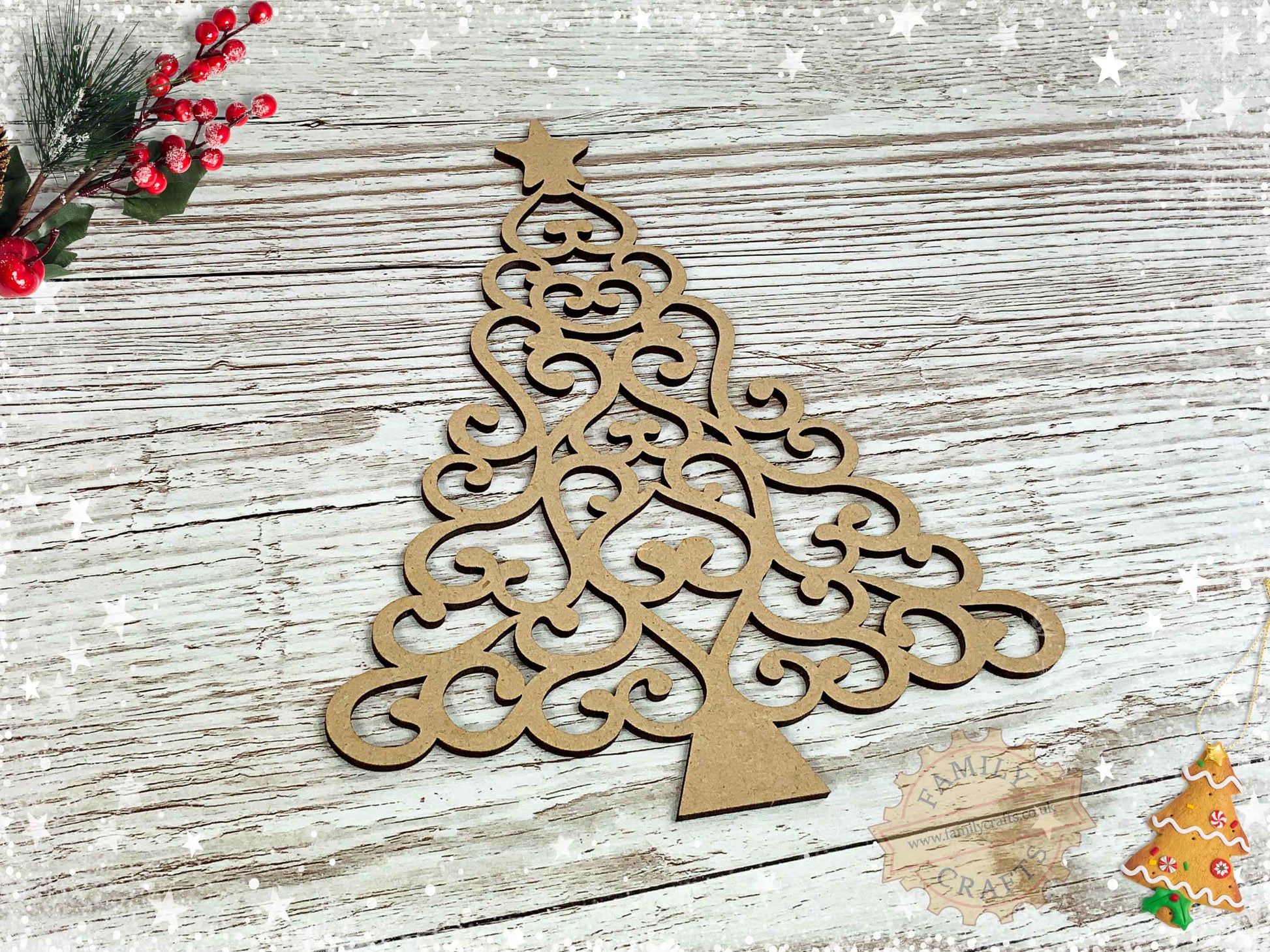 Curly Christmas Tree Craft Blank - Holiday Crafting Materials