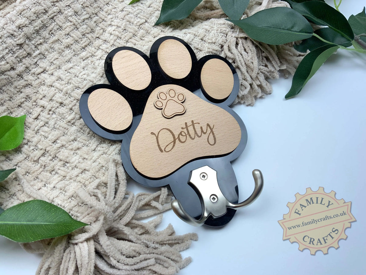 Personalised Paw Print Dog Lead Holder - Tail-Wagging Elegance