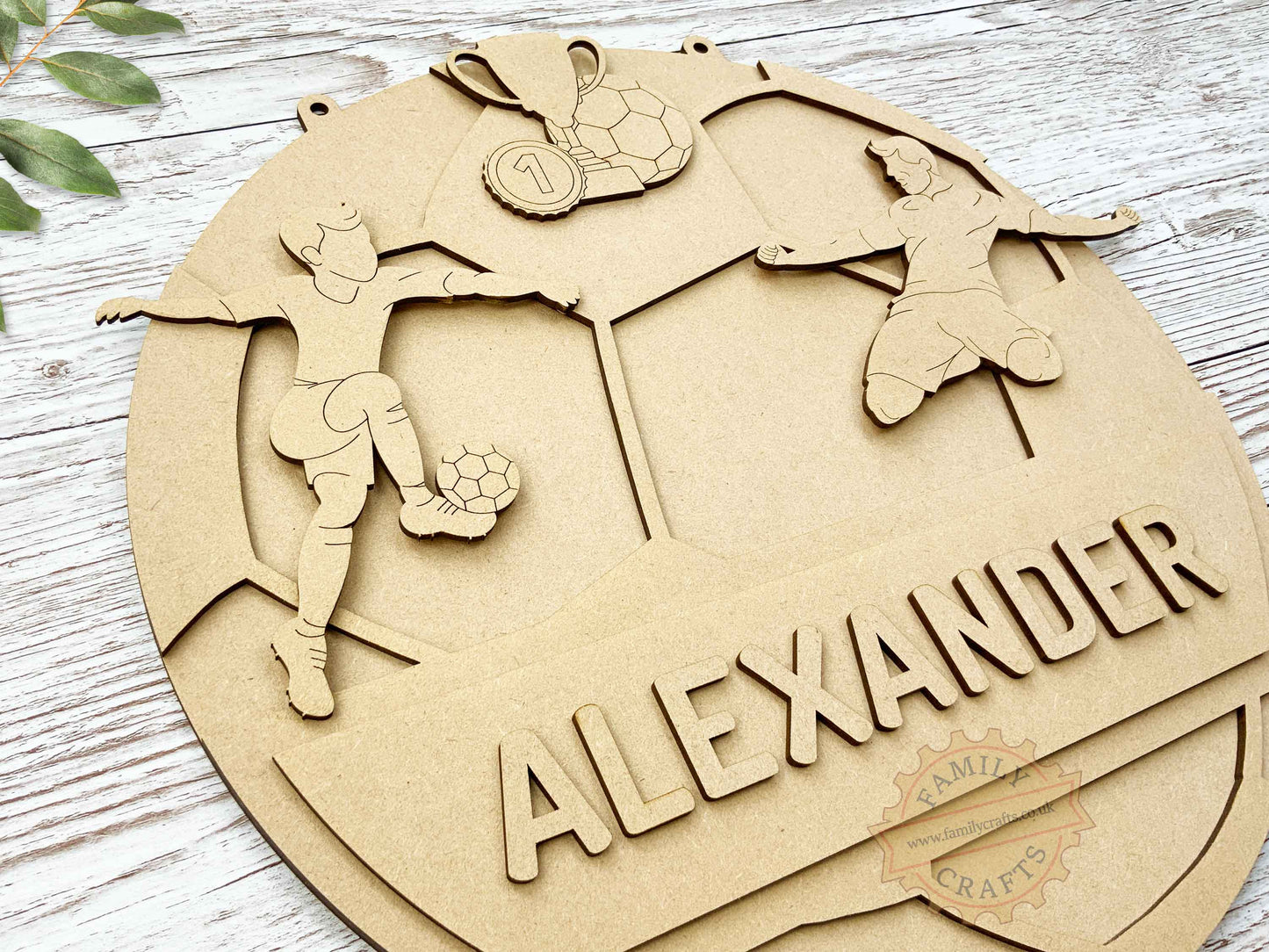 Personalised Football Shaped Name Sign - A Goal Getter's Haven