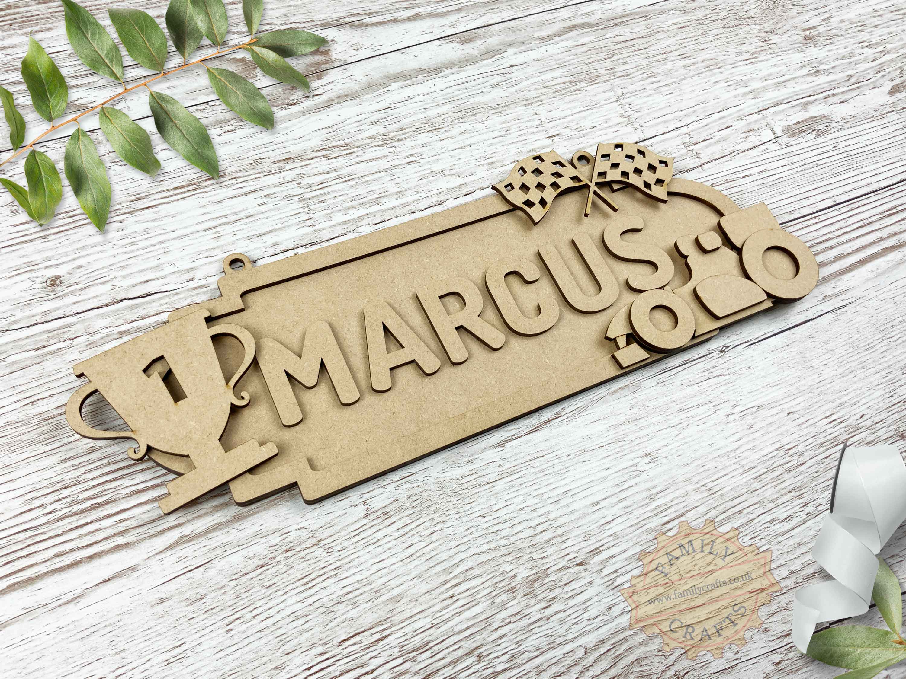 Personalised Formula 1 Name Sign - Dynamic Kids Room Signage