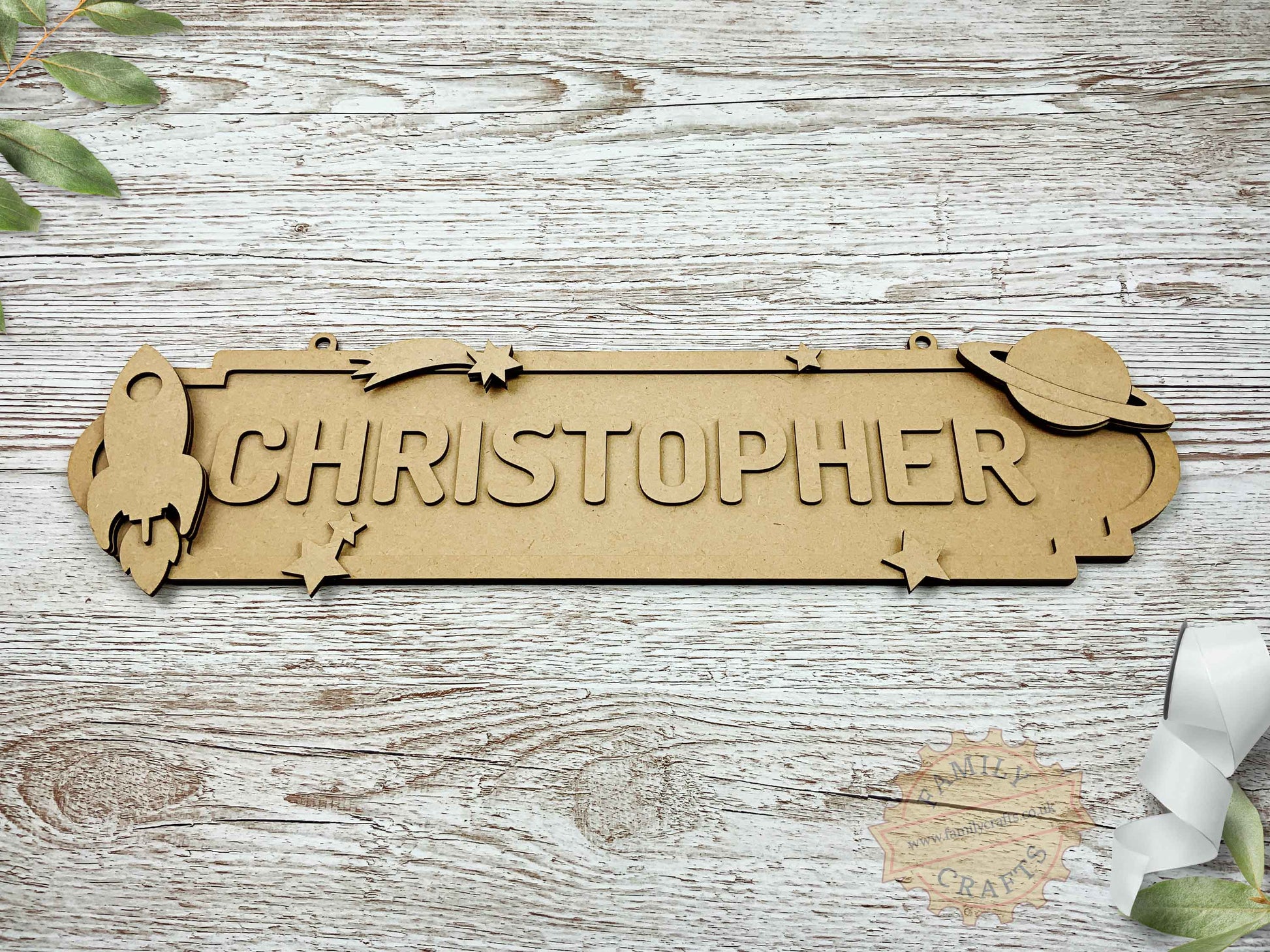 Personalised Space Themed Name Sign - Galactic Bedroom Decor
