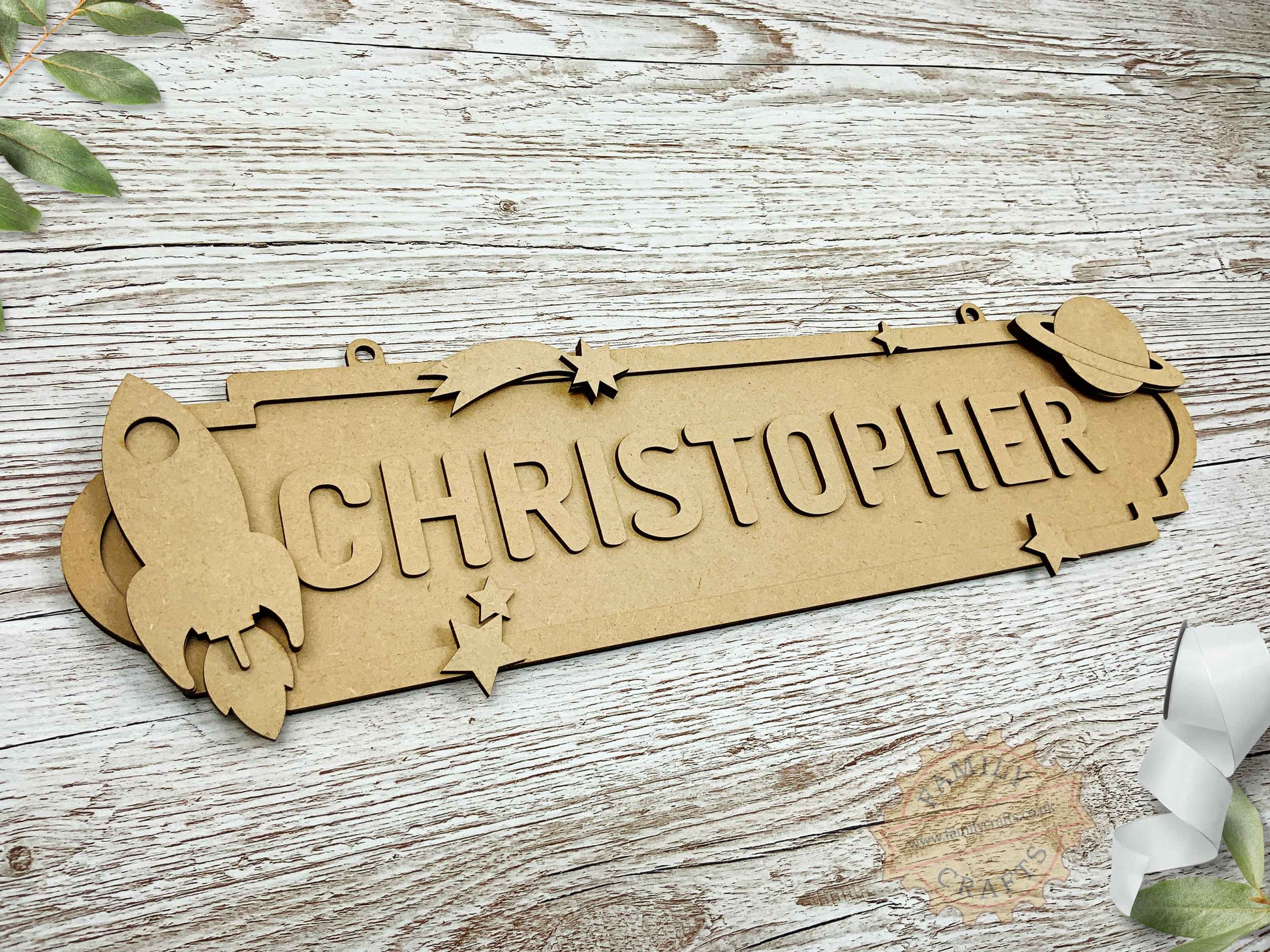 Personalised Space Themed Name Sign - Galactic Bedroom Decor