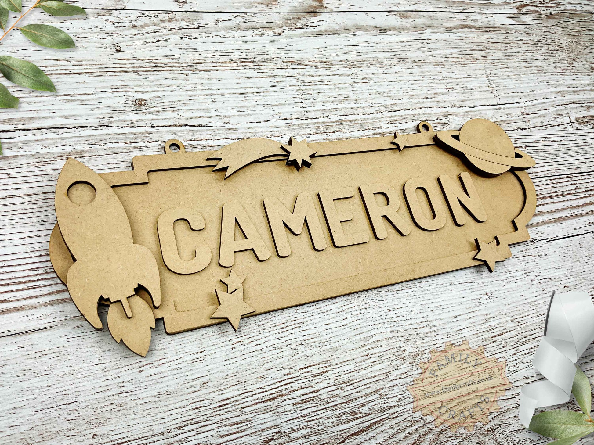 Personalised Space Themed Name Sign - Galactic Bedroom Decor