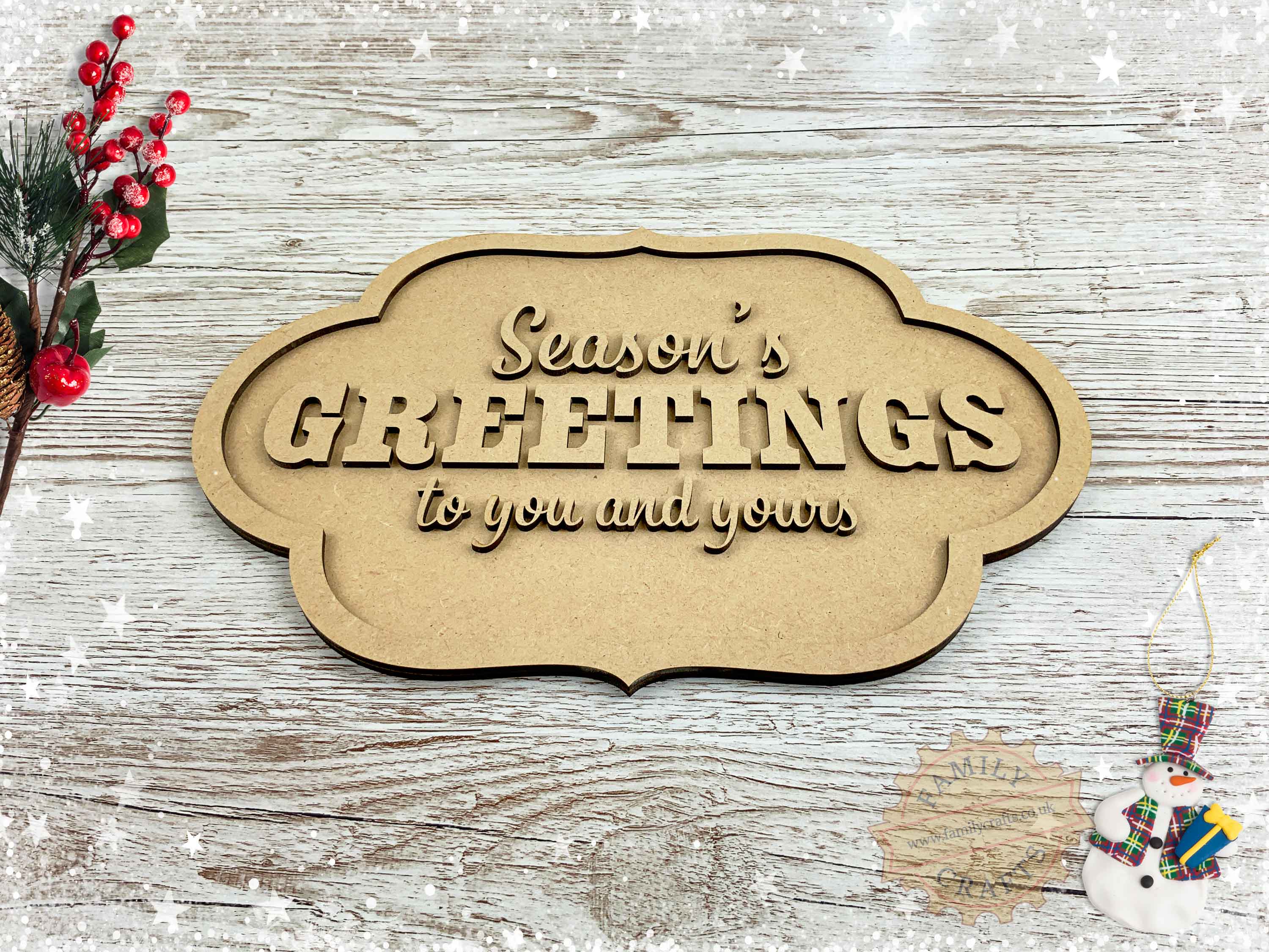 Christmas Greetings Seasonal Plaque - Illuminate Your Home